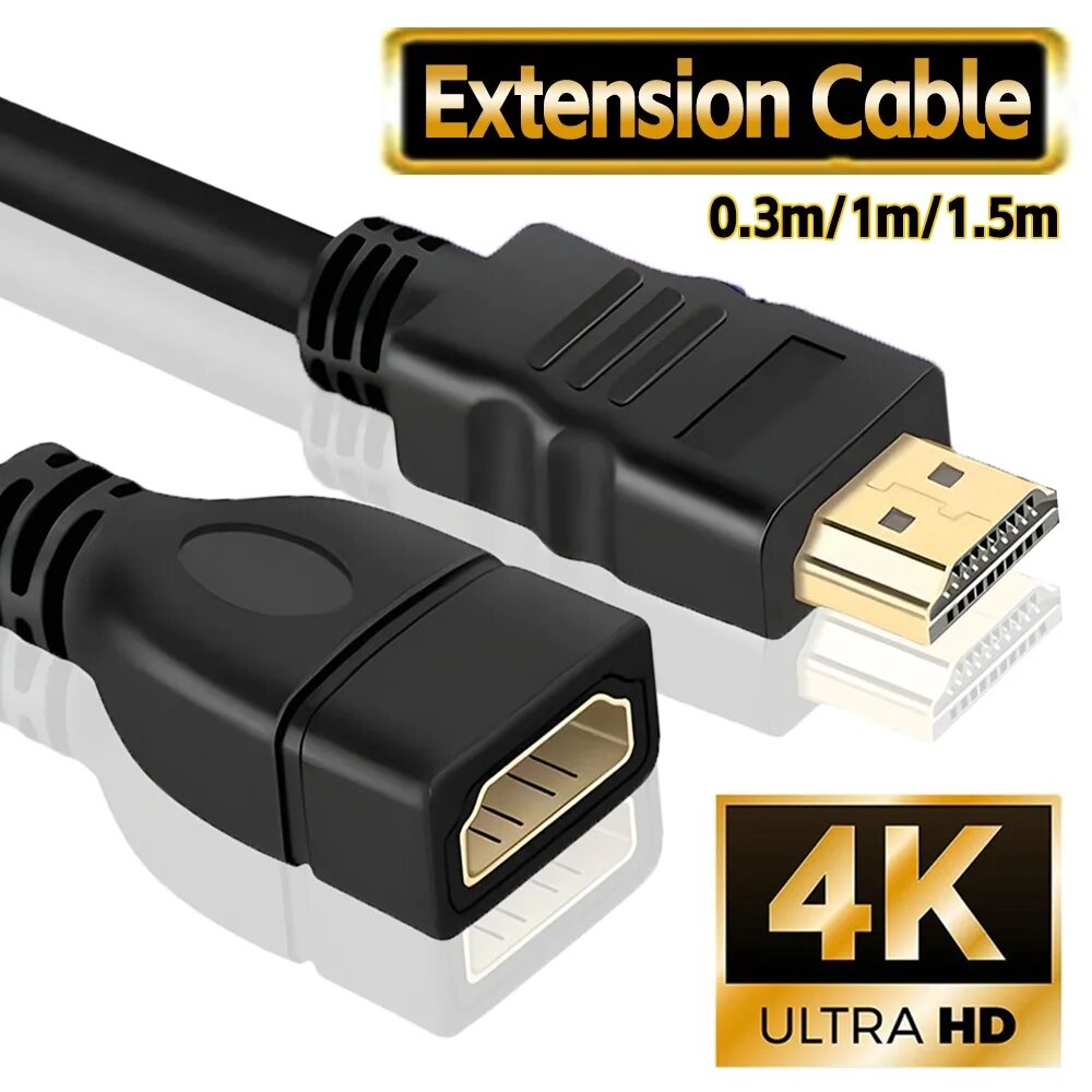 BAPPSUS HDMI удлинитель 4K черный 30см 0.3M
