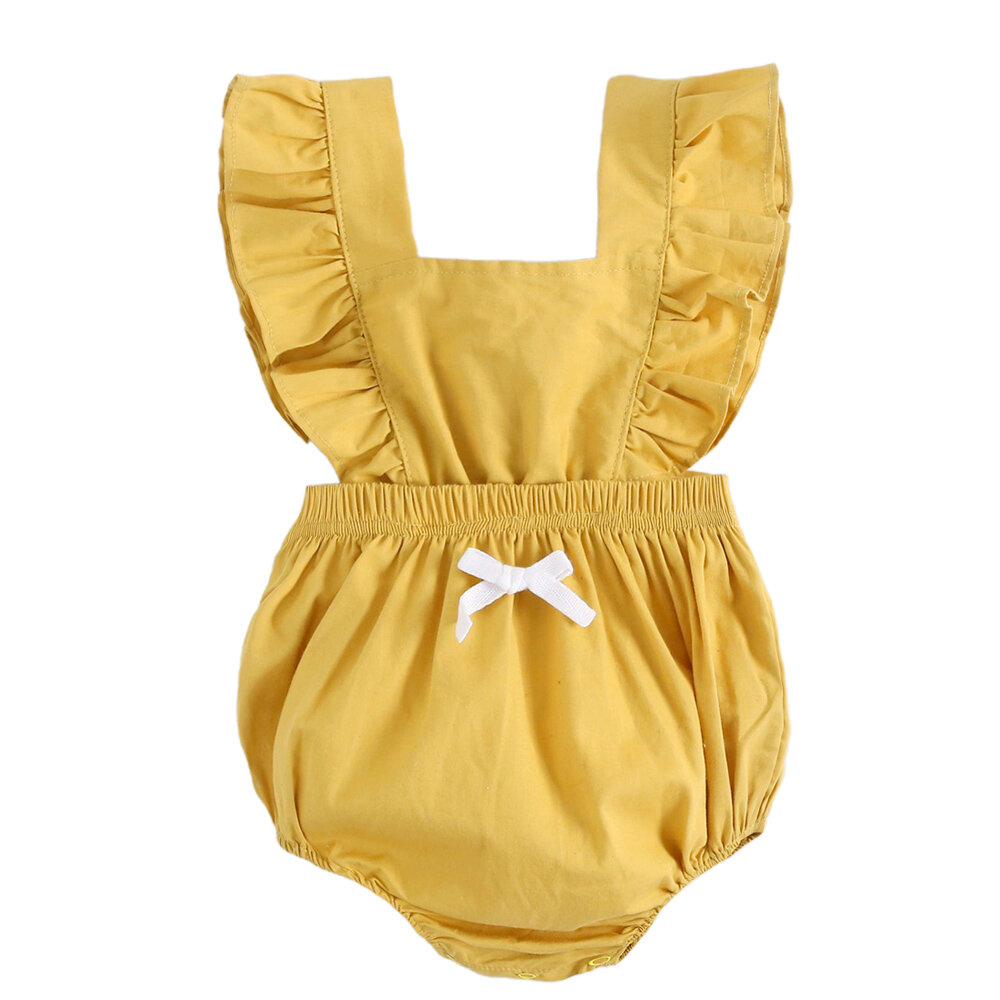 Детская одежда новорожденных монокль ремни деним хори весна лето детская одежда для ползания ins детская одежда принцесса Han BRS7047-YE Желтый Лентяной Ремень, платье, девочка, дети, без рукавов, обычная длина, 1 шт.