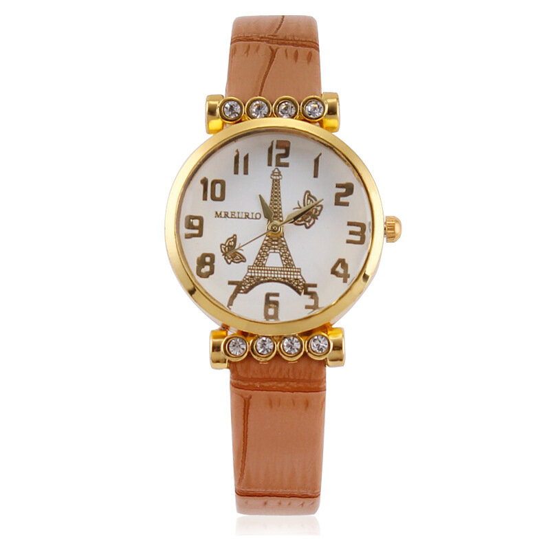 Style Мужские часы Джинсовые земля и самолеты Кожаный ремешок