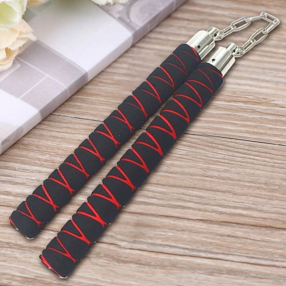 Губчатые нунчаки с цепочкой, палка с двойным вырезом, удобная ручка, безопасные тренировочные нунчаки для боевых искусств Винчунь, кунг-фу