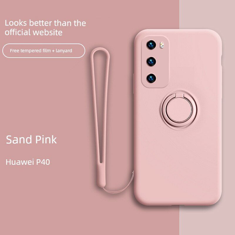 Песочный розовый силиконовый чехол для Huawei P40, ультратонкий, ударопрочный, полное покрытие с вырезом под камеру