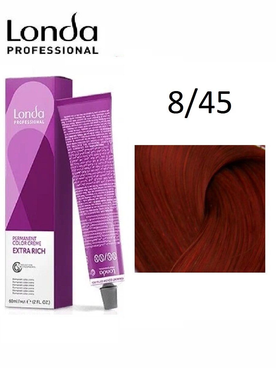 Londa Professional 8/45 Стойкая крем-краска Londacolor Creme Extra Rich, светлый блонд медно-красный, 60 мл