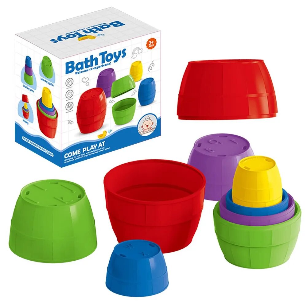 Детские развивающие игрушки для раннего образования в виде штабелируемых башен, 9 х штабелируемых чашечных игрушек