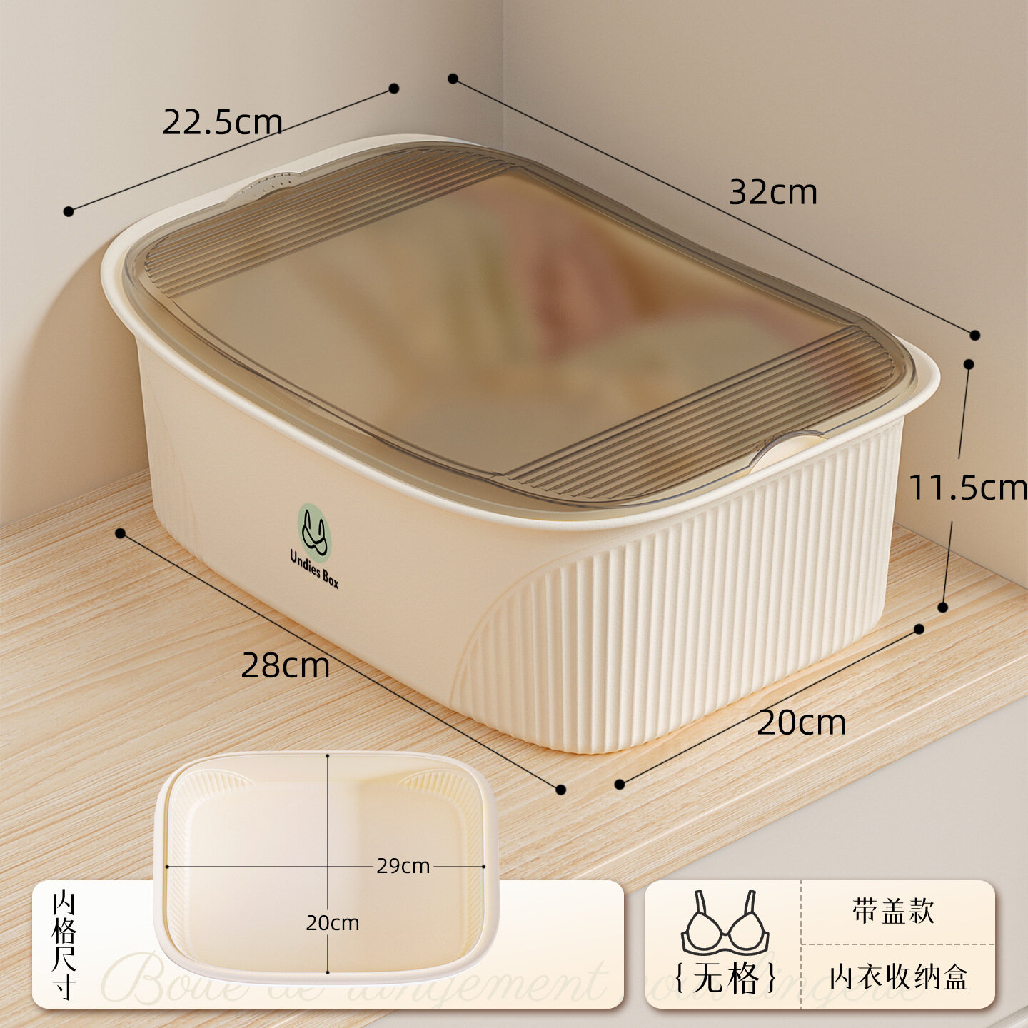 Коробка для хранения нижнего белья для домашнего использования, органайзер для трусиков и носок, трехсекционный органайзер для нижнего белья и бюстгальтеров, европейский стиль, пластиковая коробка