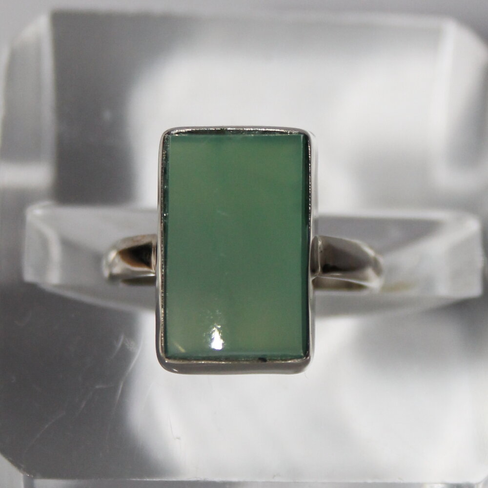 Кольцо-кулон, хризопраз