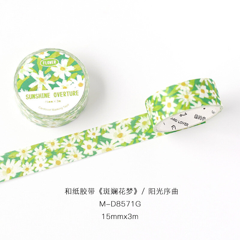 Лента Washi для любителей букв, цветная серия цветочных мечтаний, свежее цветочное украшение для журнала, основа для коллажа