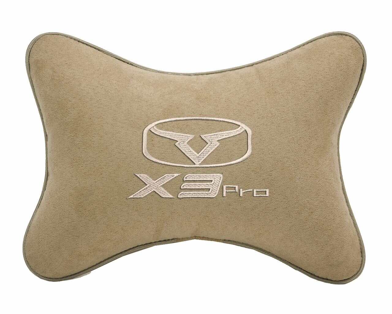 Подушка на подголовник автомобильная бежевая алькантара KAIYI X3Pro