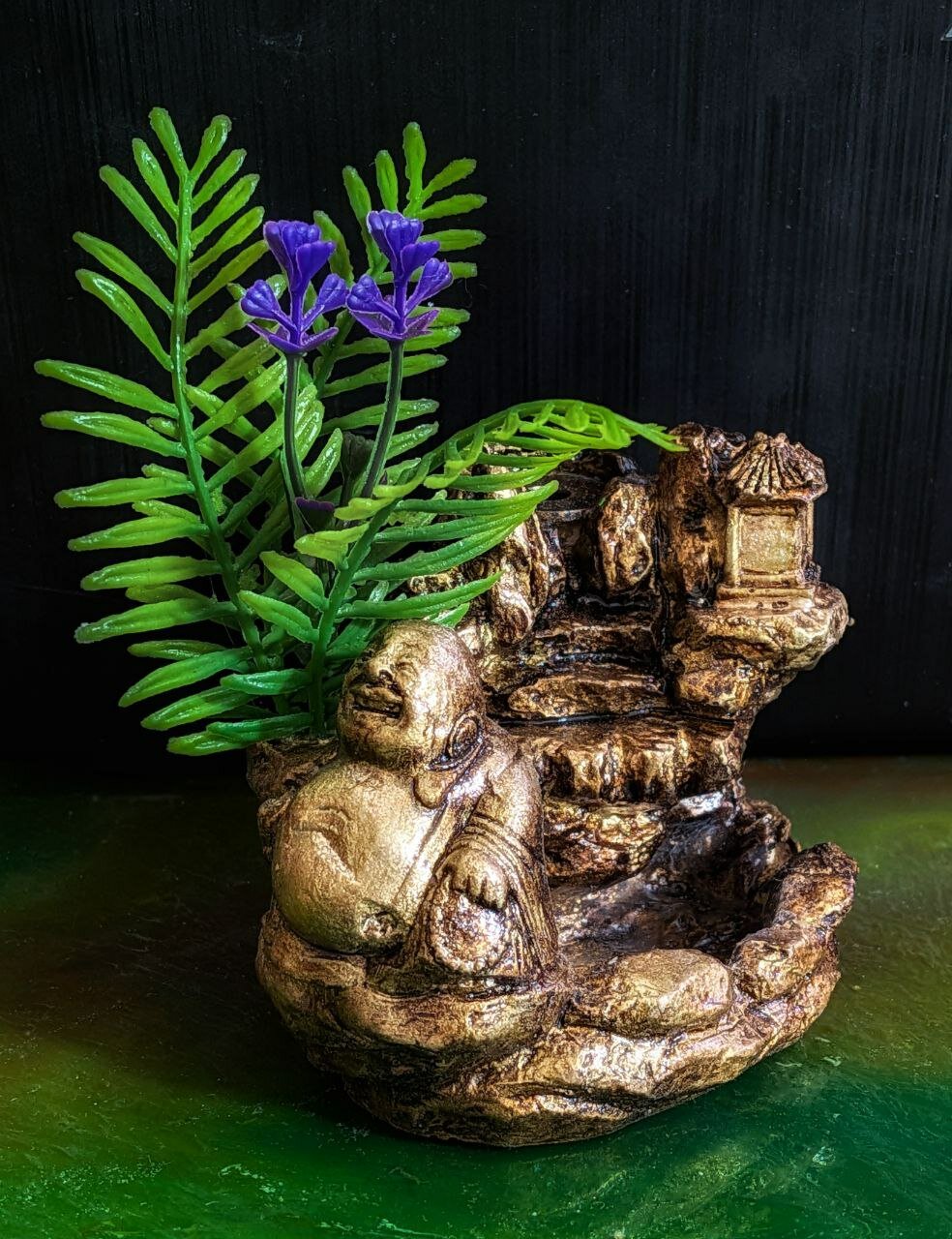 Аромалампа Хотэй (Будай) для ароматических конусов и палочек, медитация, стелющийся дым , благовония, 9х8х8 см