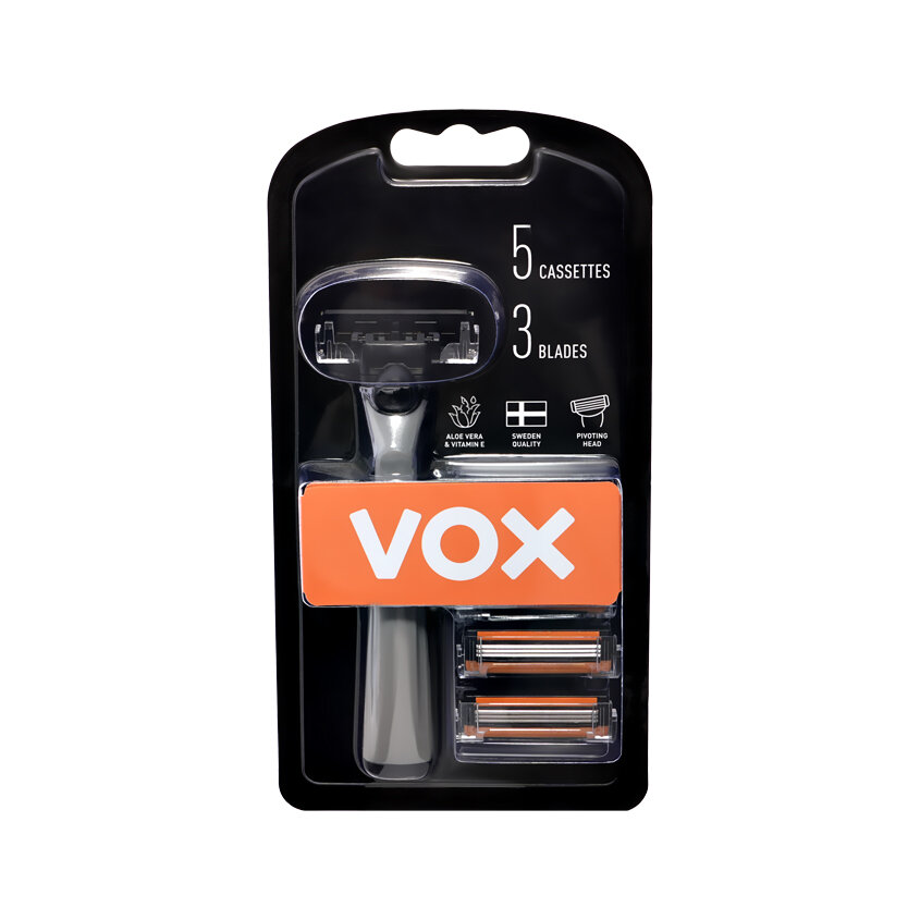 Станок для бритья VOX FOR MEN 3 лезвия с 5 сменными кассетами 1 шт