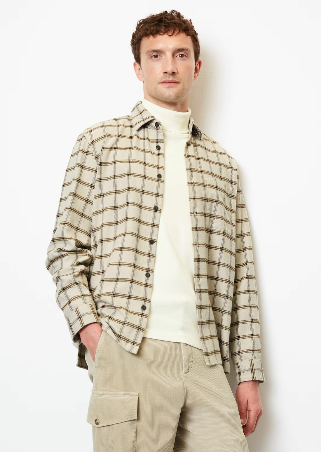 Рубашка мужская Marc O Polo 330734042306 бежевая XL
