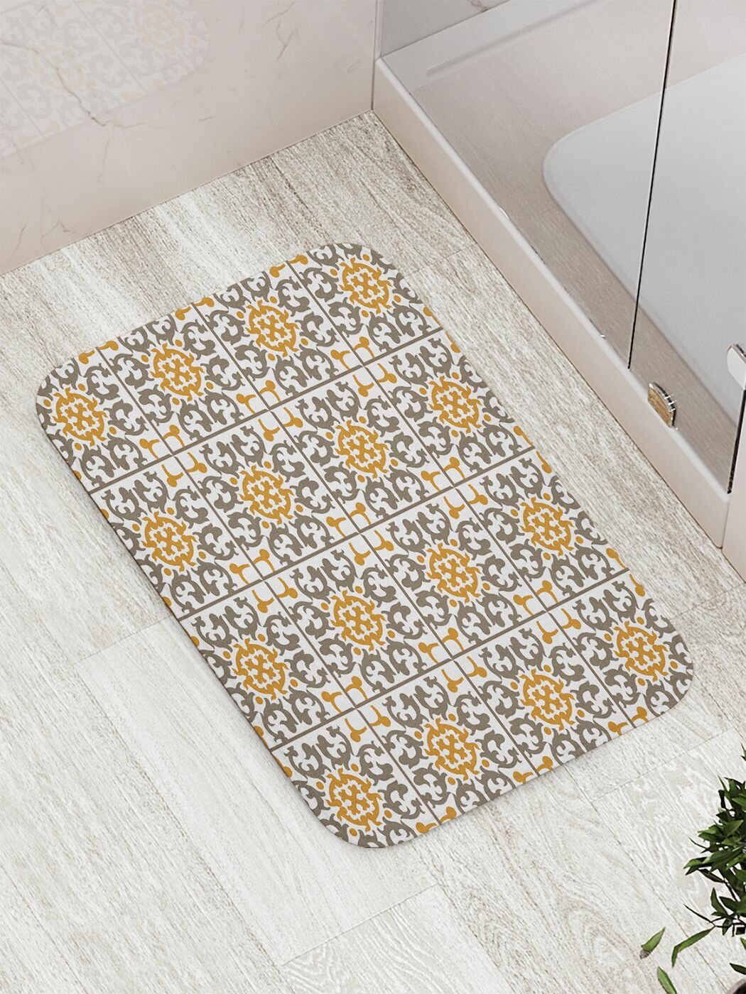 Коврик для ванной комнаты, туалета "Марокканский декор" противоскользящий, 52х77 см, JoyArty