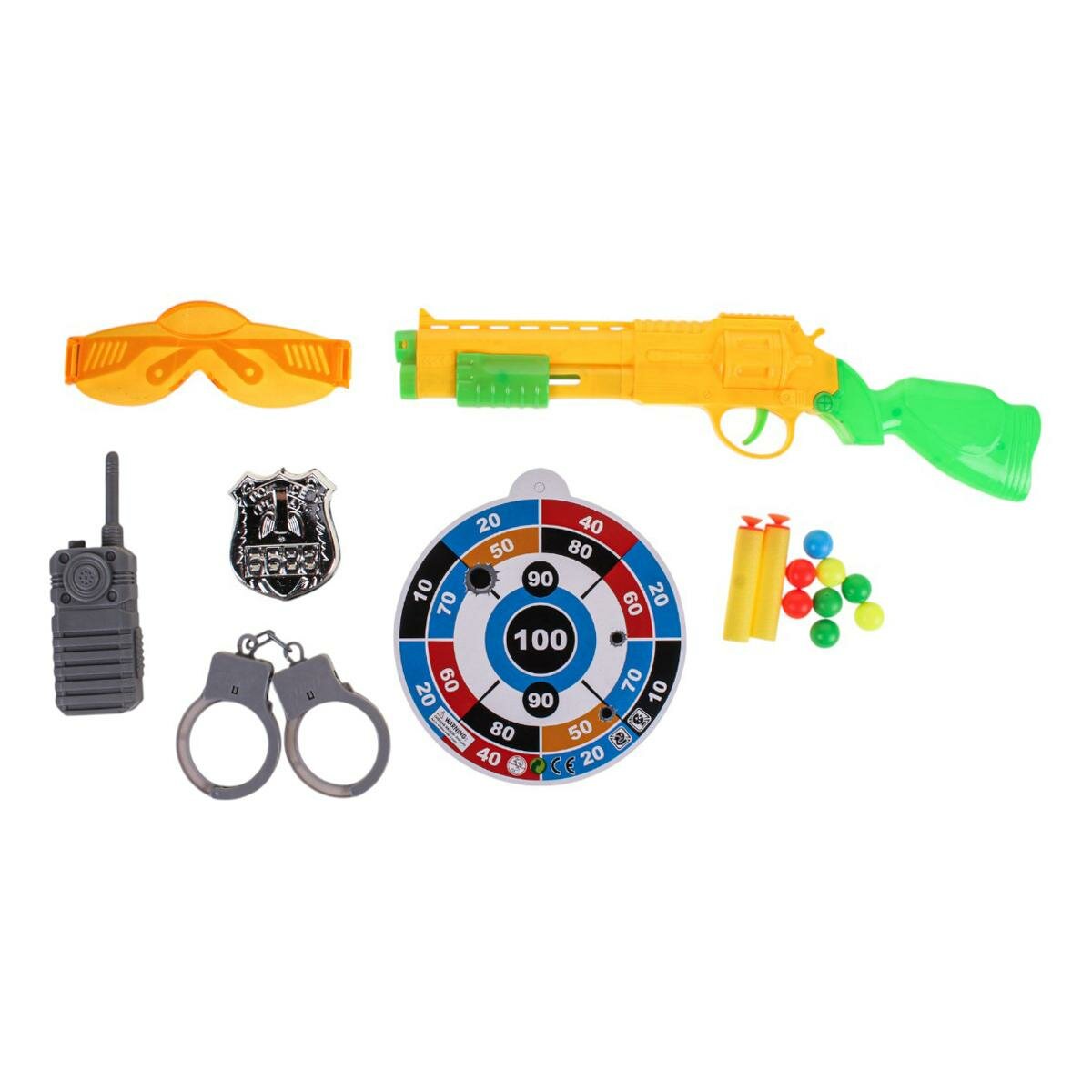 Пистолет с мягкими пулями и аксессуарами, размер 31х6.7см, материал пластик