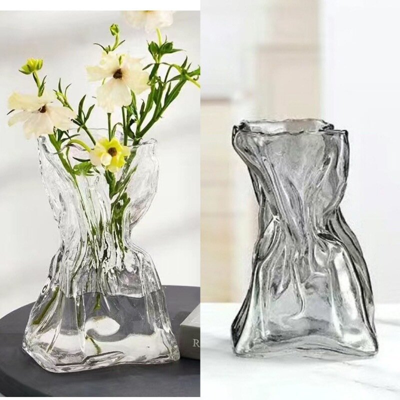 Ваза, 17 см , Органическое стекло, 2 шт. Фудзай, прозрачный, сажа