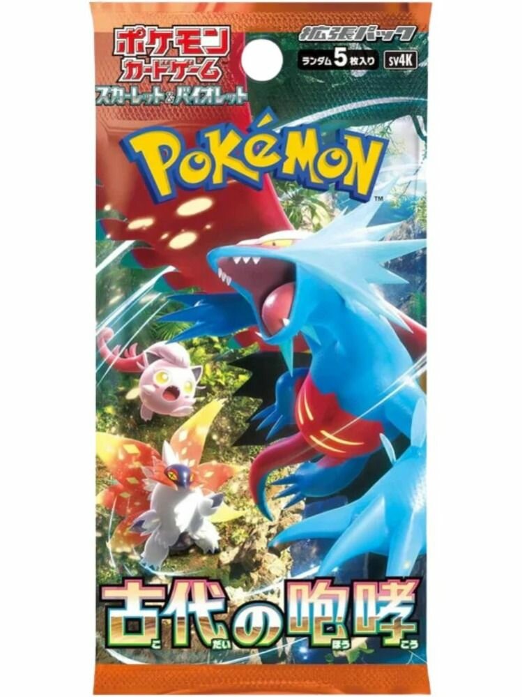Pokemon TCG Бустер карточек Ancient Roar (sv4K) Booster Pack на японском, 5 карт