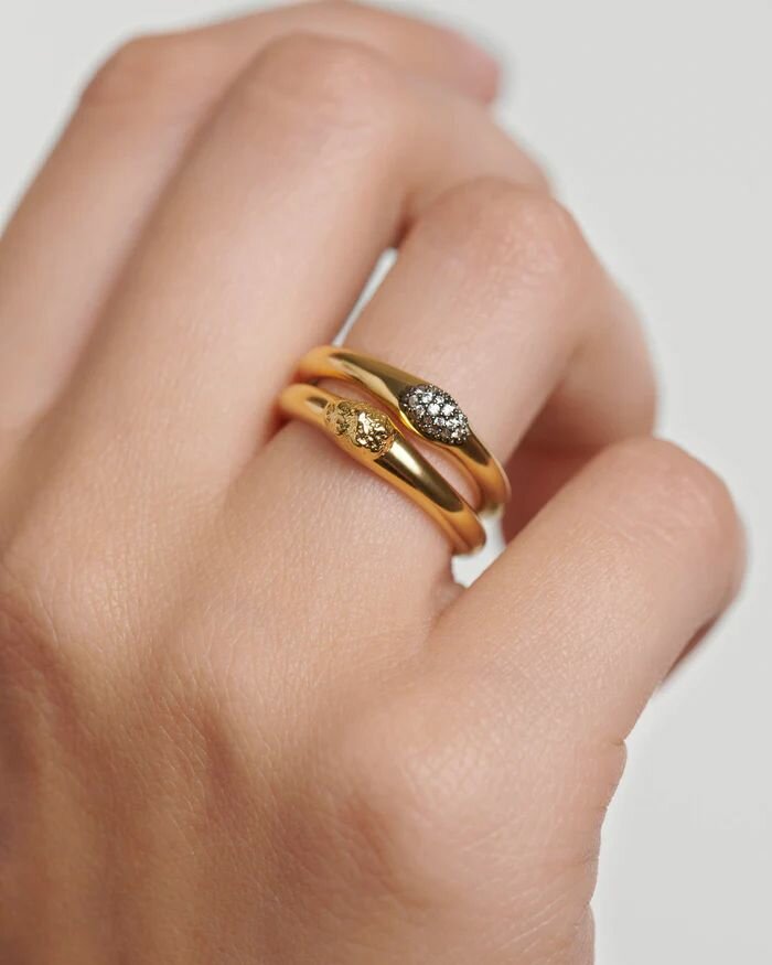 Набор колец, серебро, 925 проба, родирование, фианит