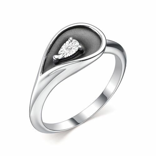 Кольцо, серебро, 925 проба, бриллиант