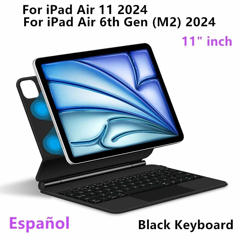 HUWEI Волшебная клавиатура для iPad Air 11 2024 Black Spanish