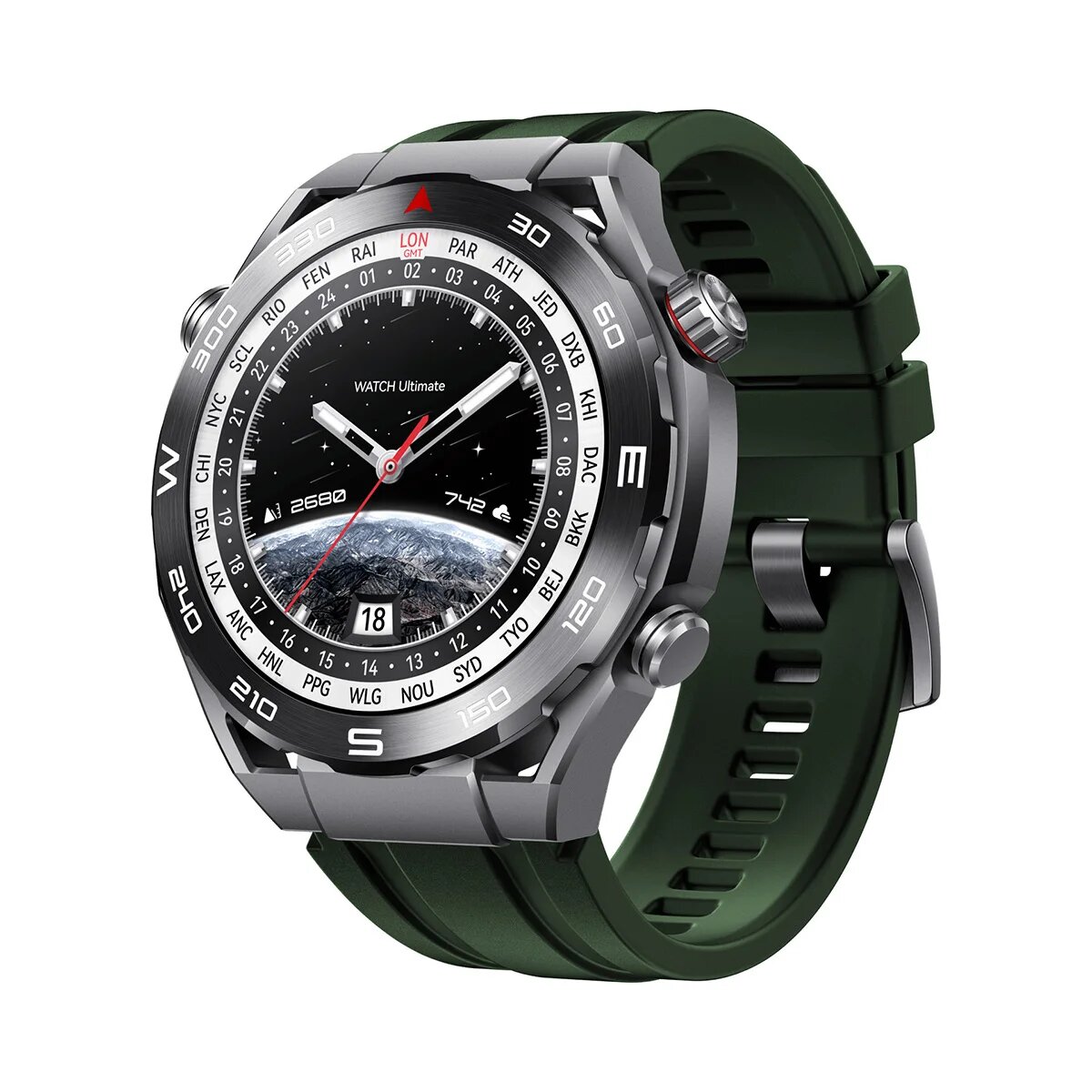 Смарт-часы Huawei Ultimate Smartwatch, зеленый ремешок 22 мм