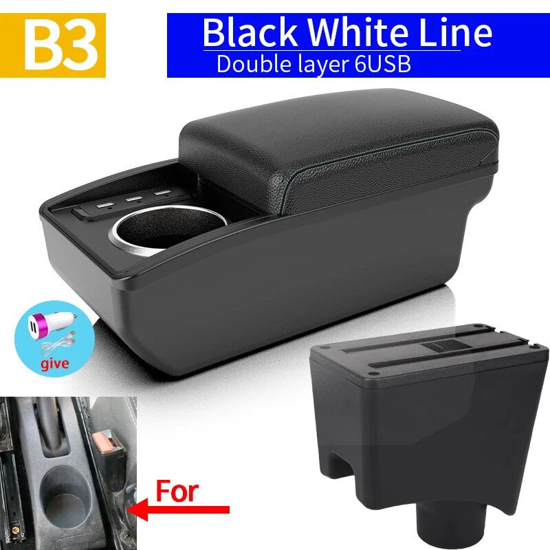 Подлокотник для Dacia Renault Sandero Logan 2, автомобильный подлокотник для Nissan Almera G15, ящик для хранения LARGUS, автомобильные аксессуары