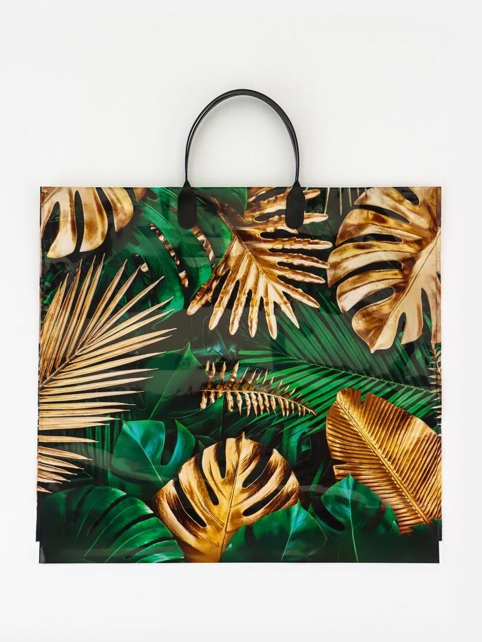 Пакет подарочный Райский сад , полиэтиленовый с пластиковой ручкой, 38 35 см, 90 мкм