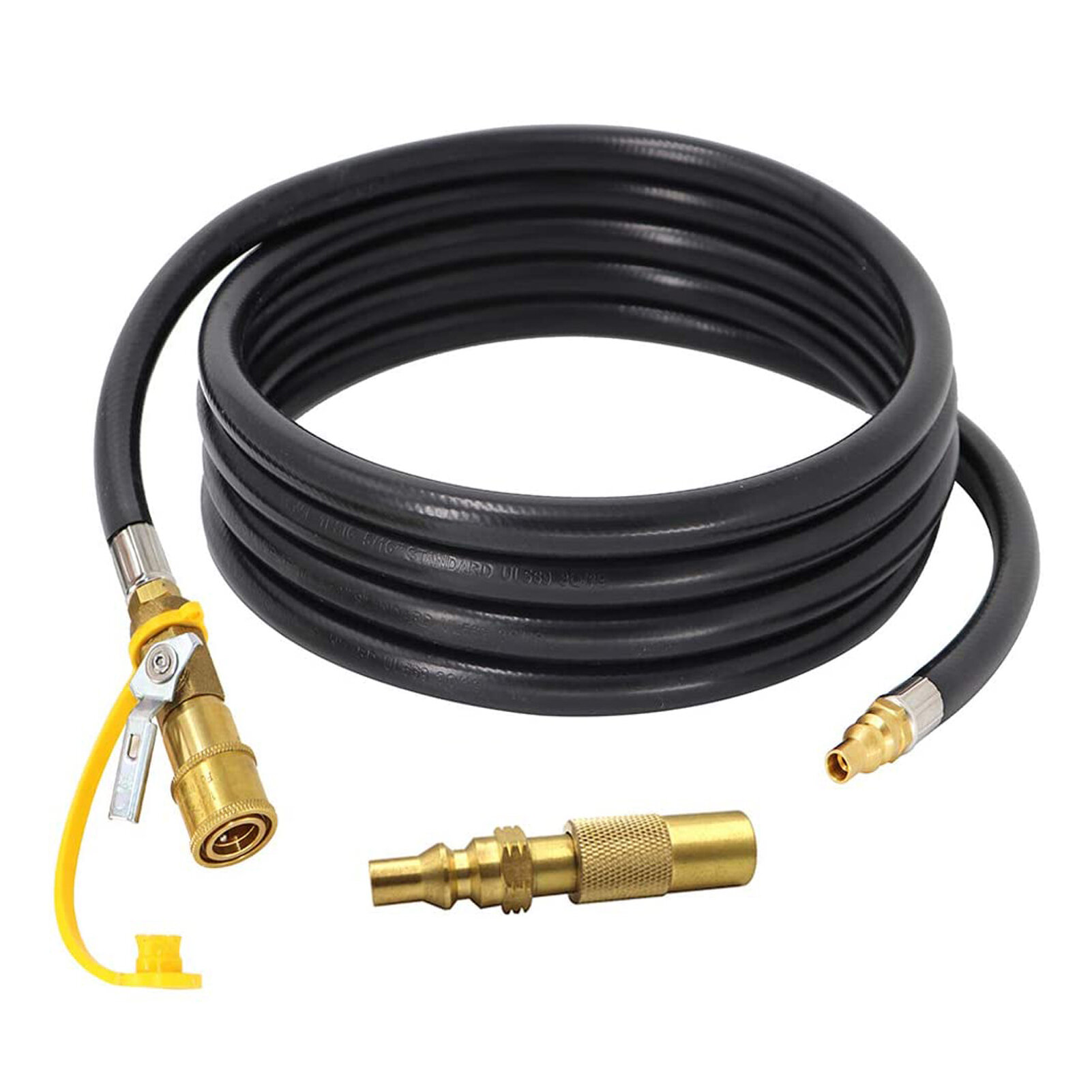 12FT RV Propane Hose с 1/4' RV Quick Connect Fitting для 17/22 Blackstone Tabletop Grill Low Pressure Hose 1/4'Shutoff Valve x1/4'Male Full Flow Plug