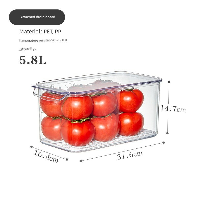 Lissa 5,8 л контейнер для хранения продуктов в морозильной камере с дренажной плитой для фруктов, овощей и кухонной
