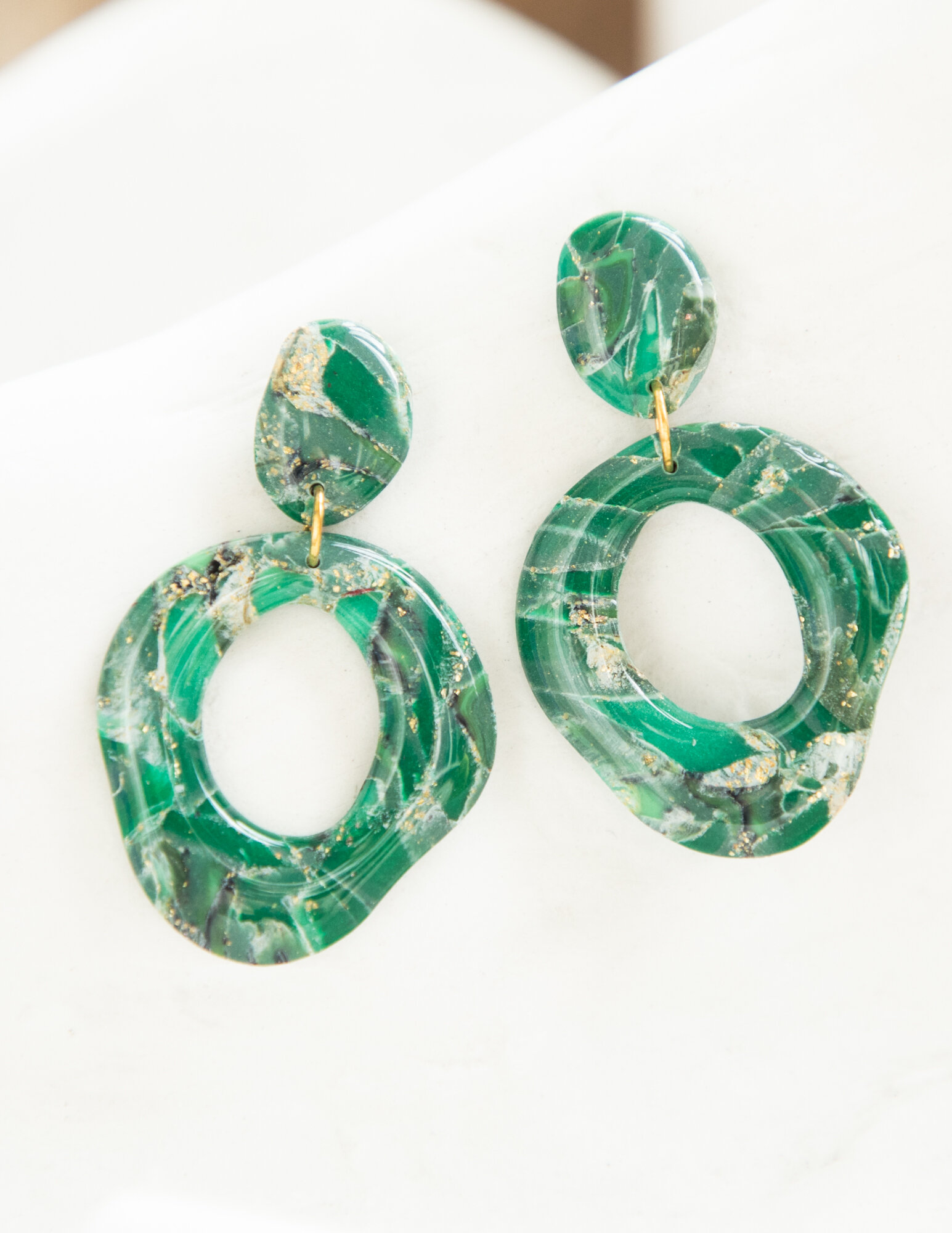 Серьги с подвесками, полимерная глина