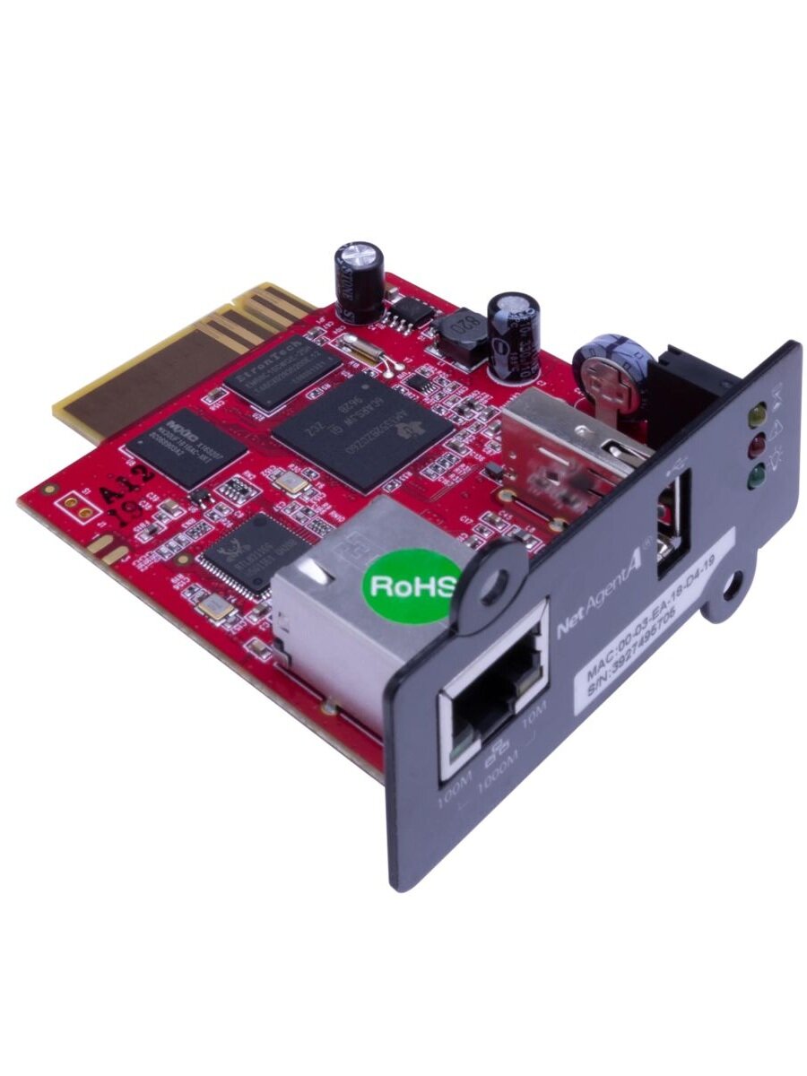 Модуль мониторинга SNR DA807, для ИБП, SNMP, Ethernet, USB, красный