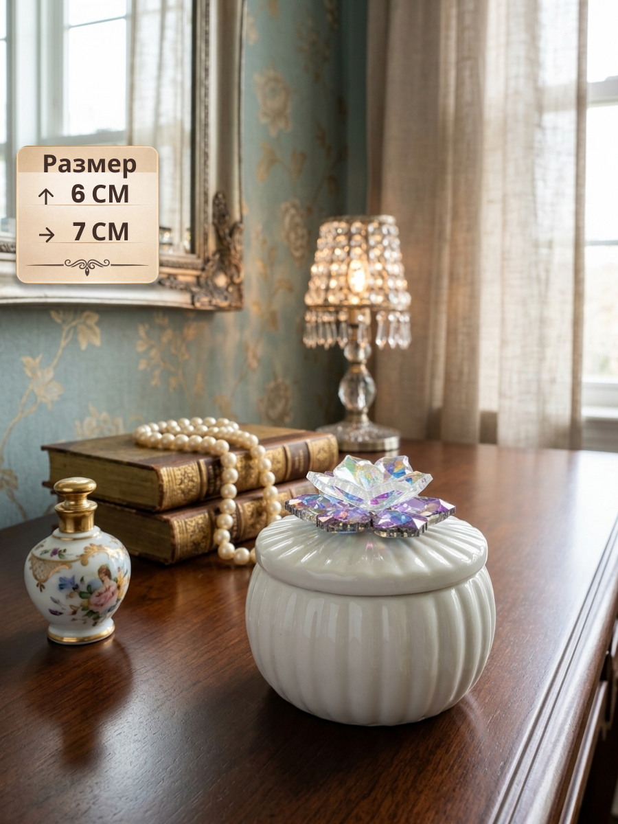 Шкатулка "Хрустальный цветок" 7х7х6