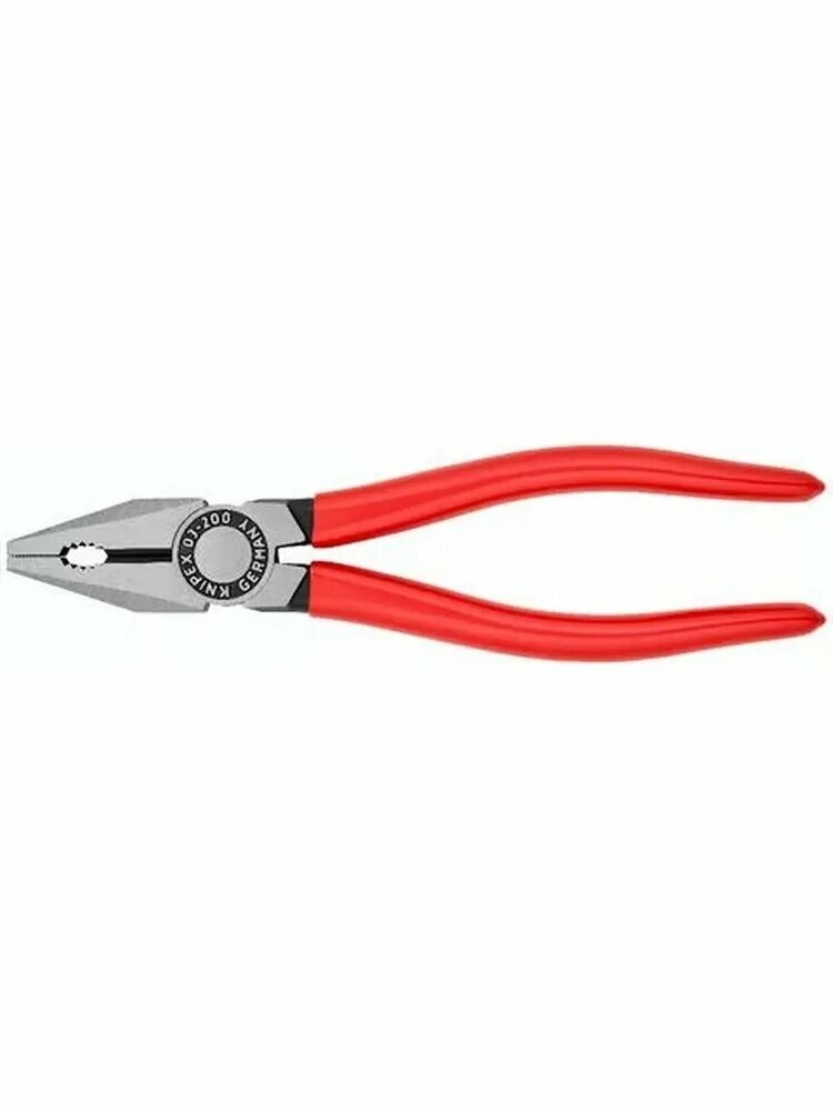 Knipex Пассатижи комбинированные силовые 200 мм, 03 01 200, плоскогубцы с закаленными лезвиями 60 HRC для жесткой проволоки и кабеля, Германия