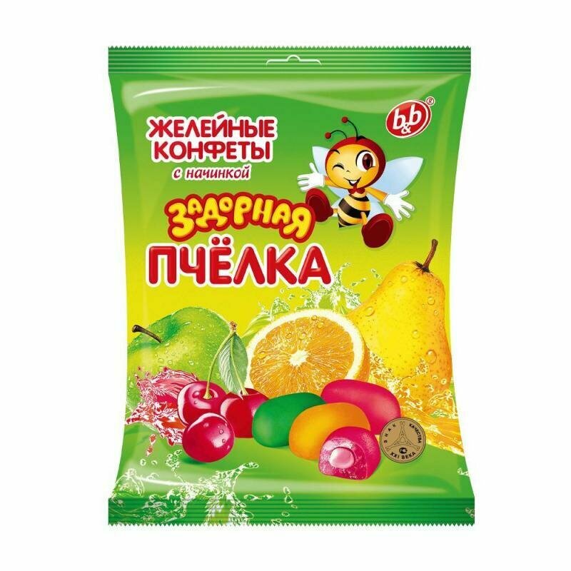 Желейные конфеты с начинкой "Задорная пчелка" ассорти