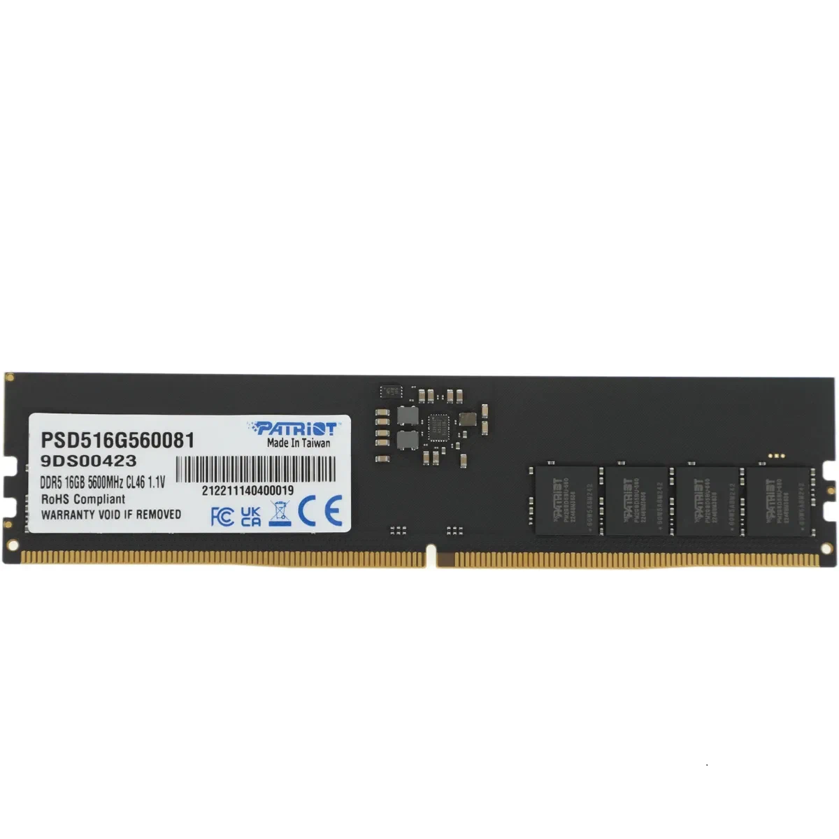 Оперативная память PATRIOT DDR5 16Gb, 5600MHz, PSD516G560081