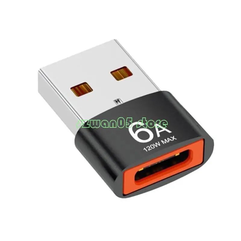 Адаптер USB Type-C на USB 3.1 (6A, 120W Max), черный
