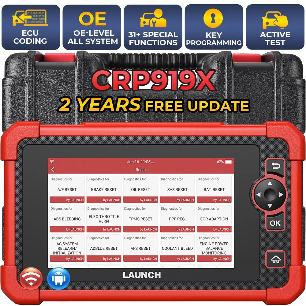 Диагностический сканер LAUNCH X431 CRP919X OBD2, профессиональный автомобильный Global Version