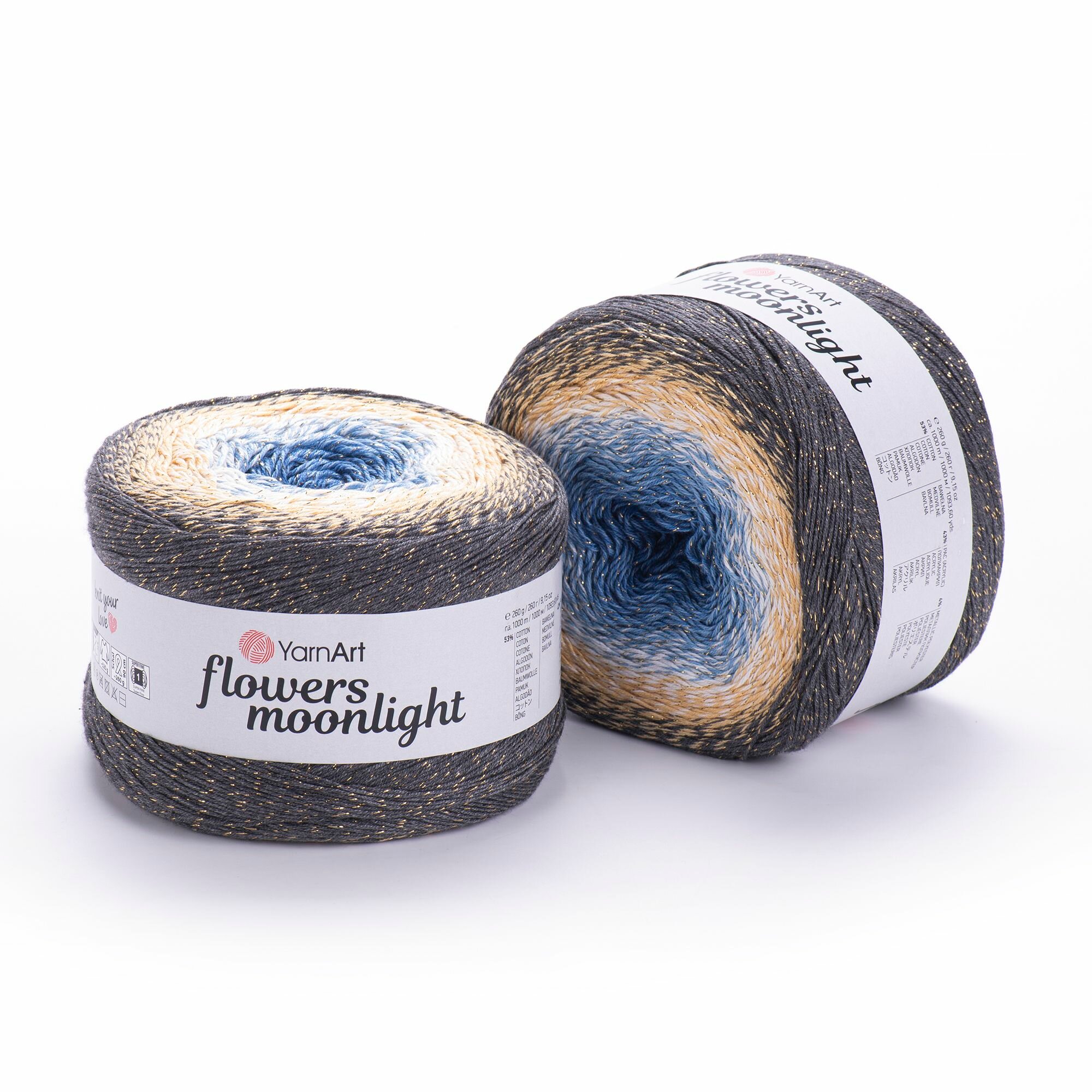Пряжа YarnArt Flowers Moonlight 3287 (2 мотка по 260г/1000м)