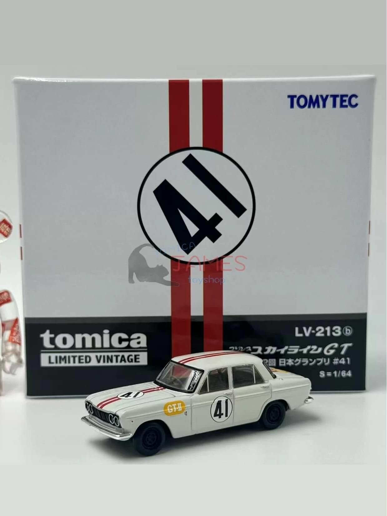 Машинка Tomytec Tomica TLV 1/64 LV-213b Nissan Prince skyline Japan Grand Prix No. 41 202505 Die-cast Alloy Car Model Collection Toy Gift