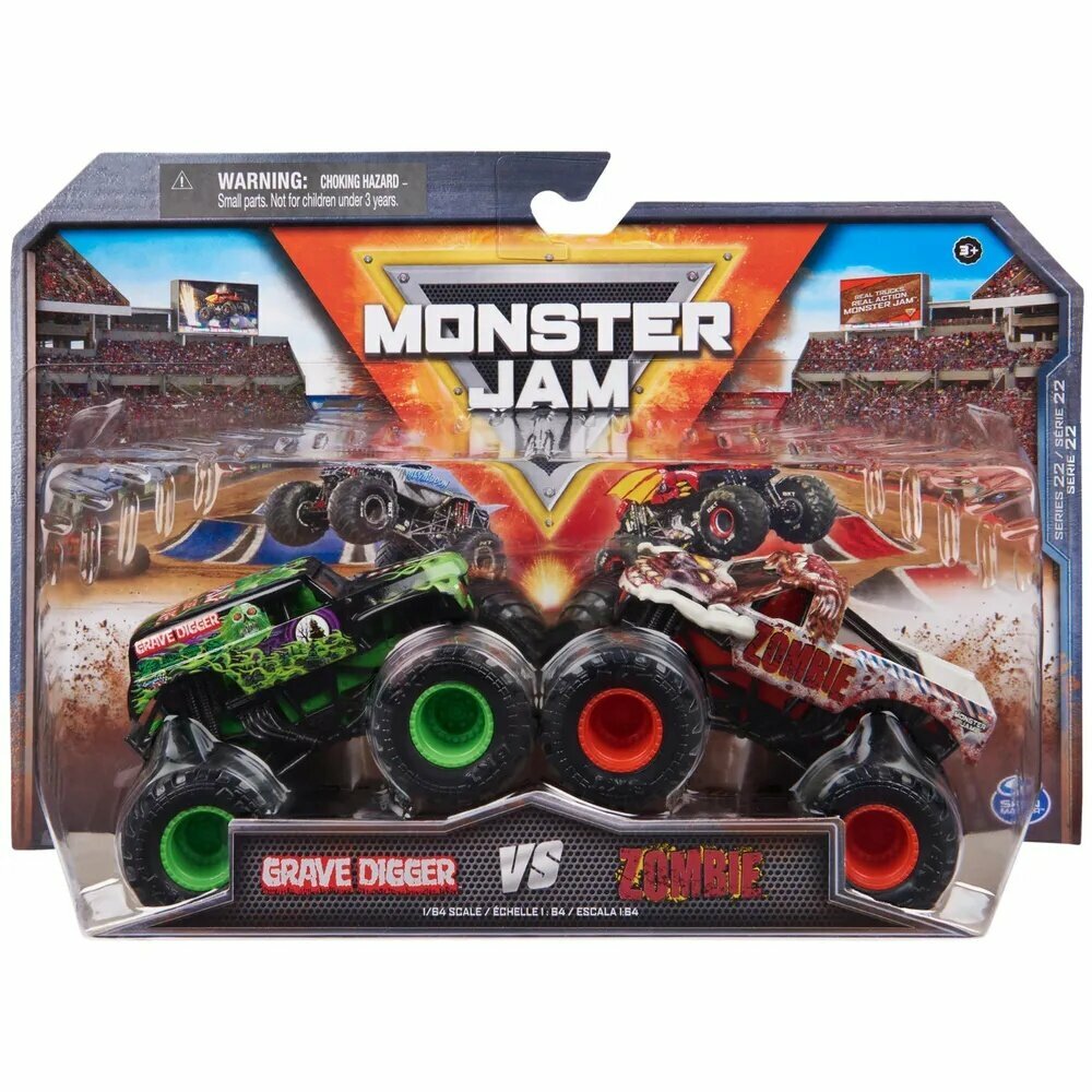 Spin Master Monster Jam Truck 2pcs / Монстр-Джем-трак 2шт, миниатюрная детская игрушечная модель автомобиля , Набор игрушек предмет коллекционирования