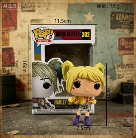 Heroes Birds of Prey Harley Quinn 302, виниловая фигурка супергероини, в фирменной коробке (Цвет товара: green; Высота: 16 см)