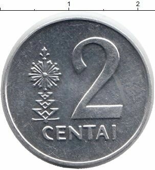 Монета Литва 2 centai 1991, алюминий, коллекционная