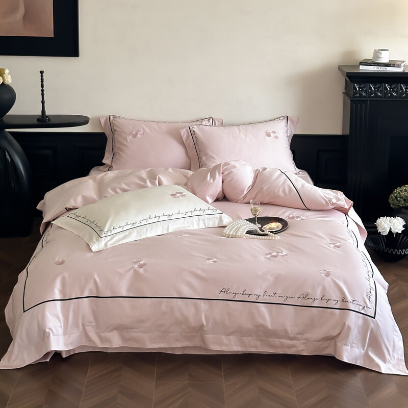 Manta Pink 2.0m Набор простыней с пододеяльником 220x240см - Качественный хлопковый комплект для кровати размера King