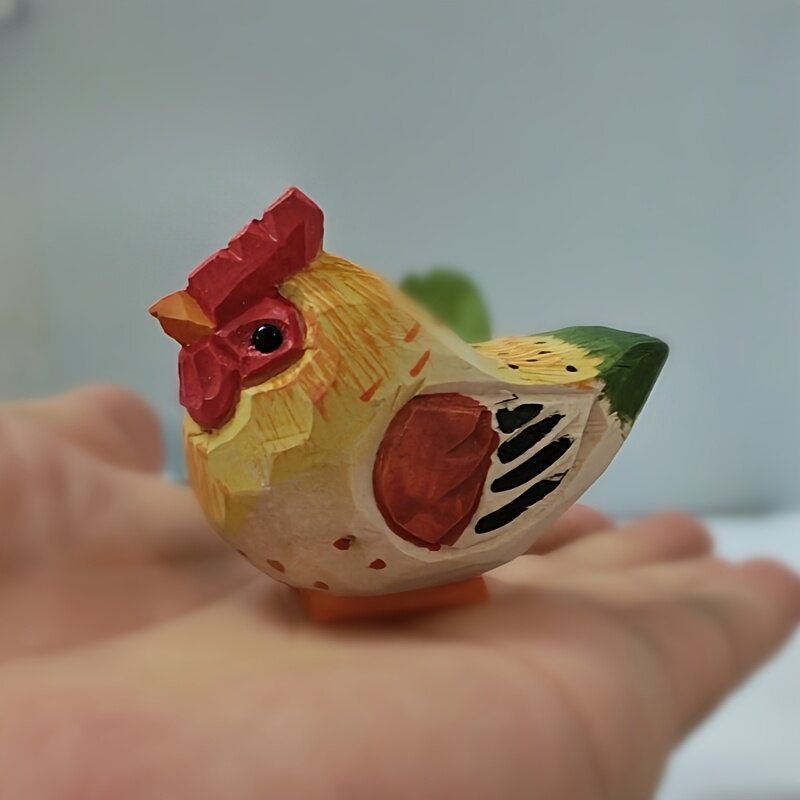 Фигурки петуха и курицы из дерева ручной работы, декор для дома, комнаты, стола и тумбы под телевизор, подарок на день рождения и праздник
