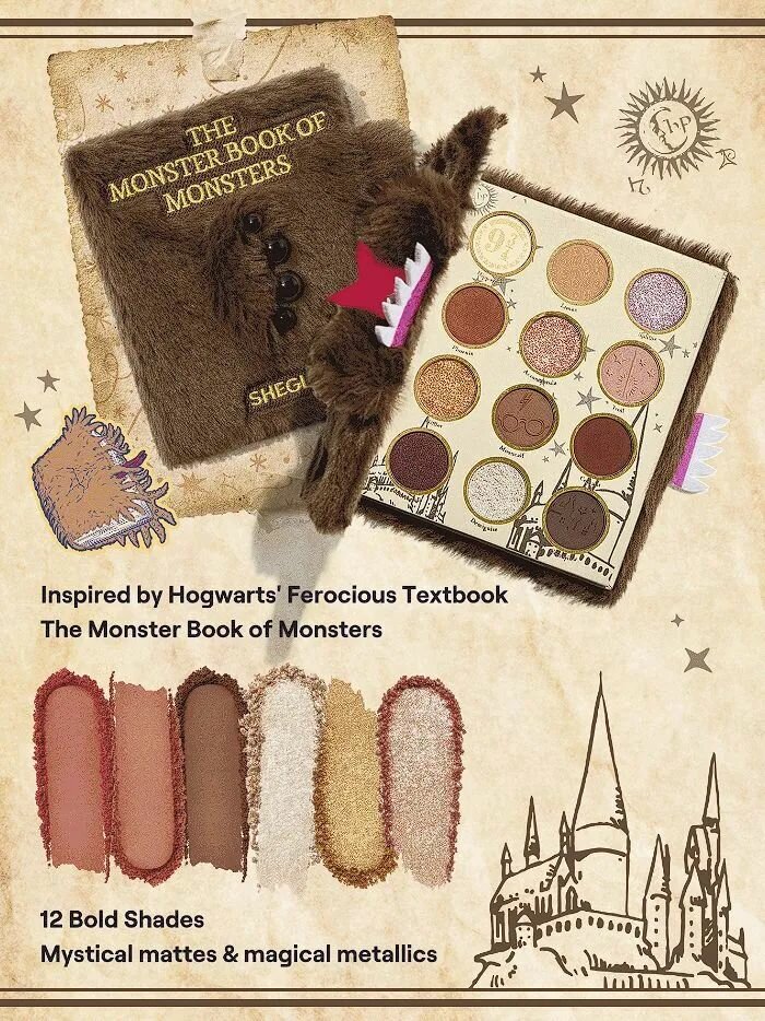 Тени для век Harry Potter X SHEGLAM Волшебная книга монстров