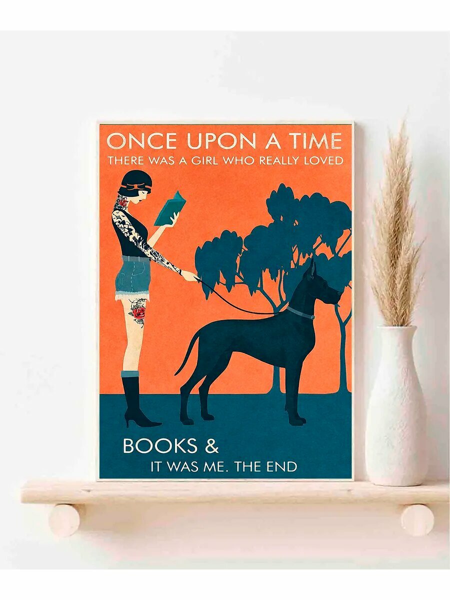 Немецкий дог, Books & , Плакат 30x42см