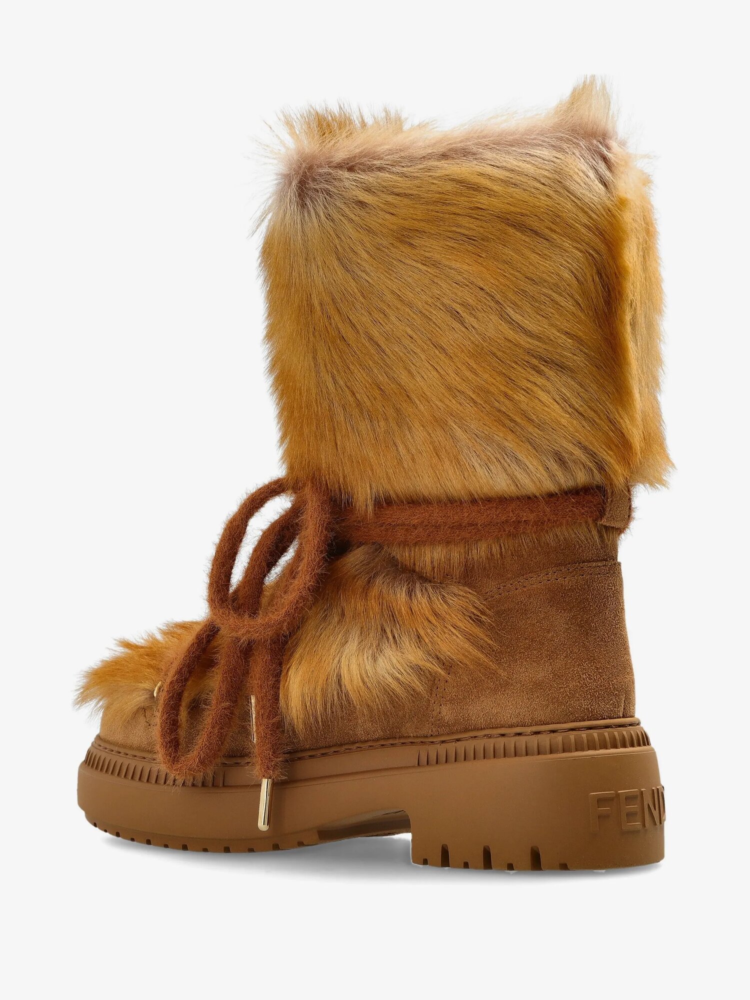 Кроссовки FENDI, размер 37,5, коричневый/серый/оранжевый — фото 1