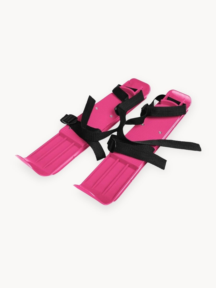 Мини лыжи детские пластиковые с креплениями INDIGO 43 см Розовый