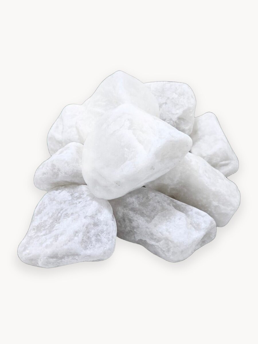 Камни для бани сауны белый кварц обвалованный премиальный 7-12см 10кг для банных печей и электрокаменок