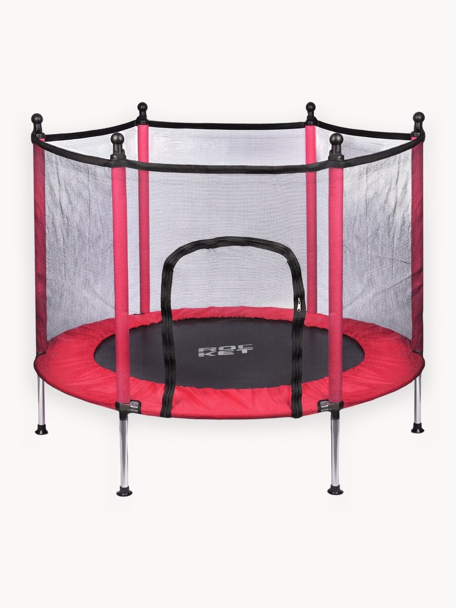 Батут ROCKET, d=140, внешняя сетка высотой 83 см, общая высота 116 см. розовый