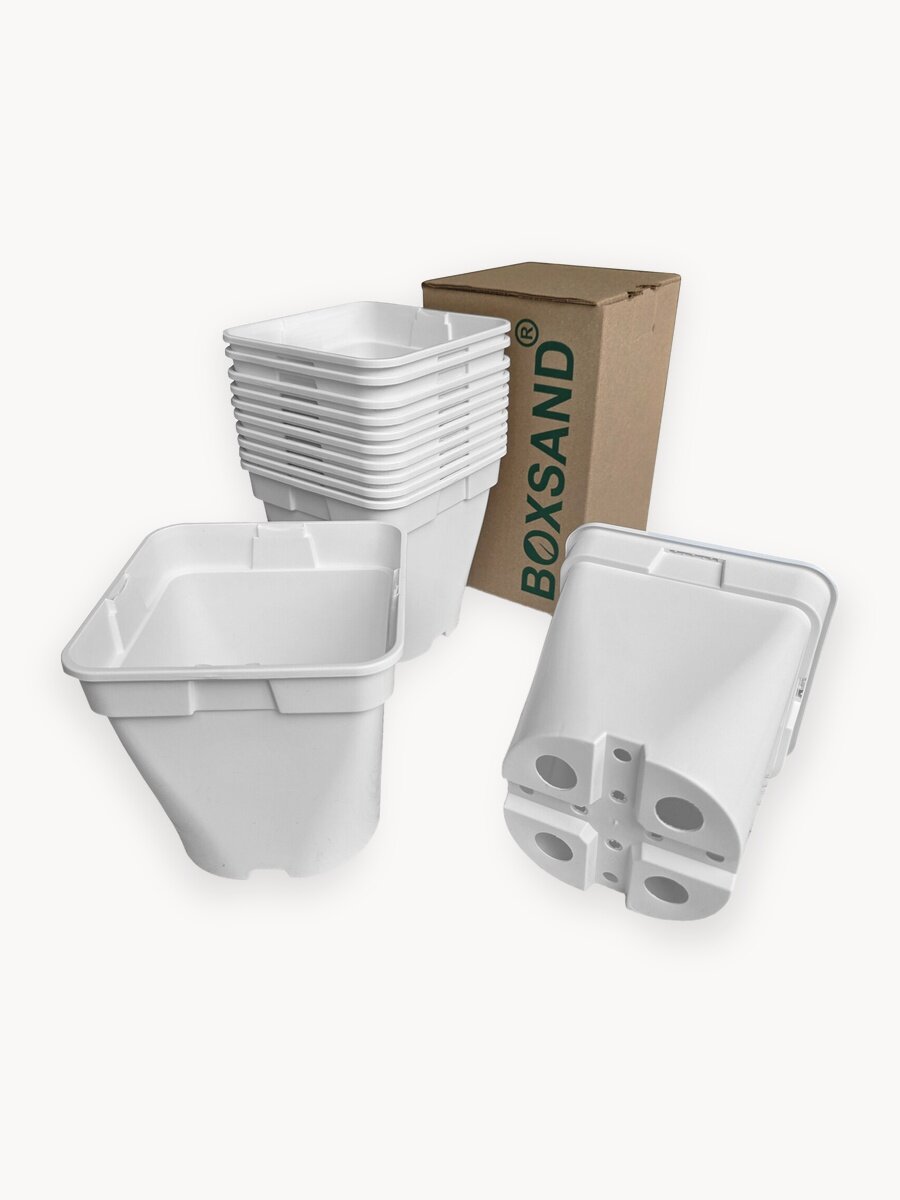 Набор Горшков (объем 2,0 литра), цвет-белый, 12 шт.