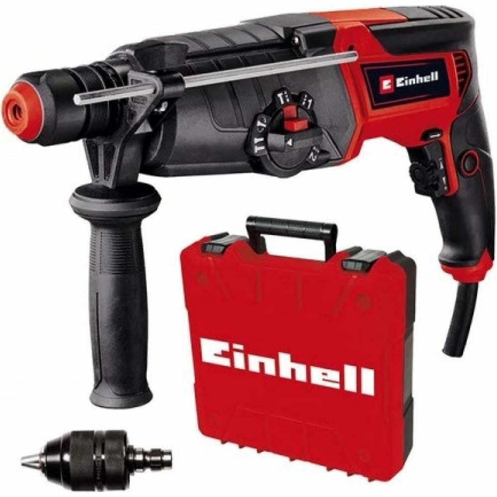 Перфоратор Einhell te-rh 950 5f, sds-plus, 950 Вт, 2 ск. 0-1200/2600 об/мин, 28 мм, 3 Дж, 2 патрона, кейс e-box 4257978