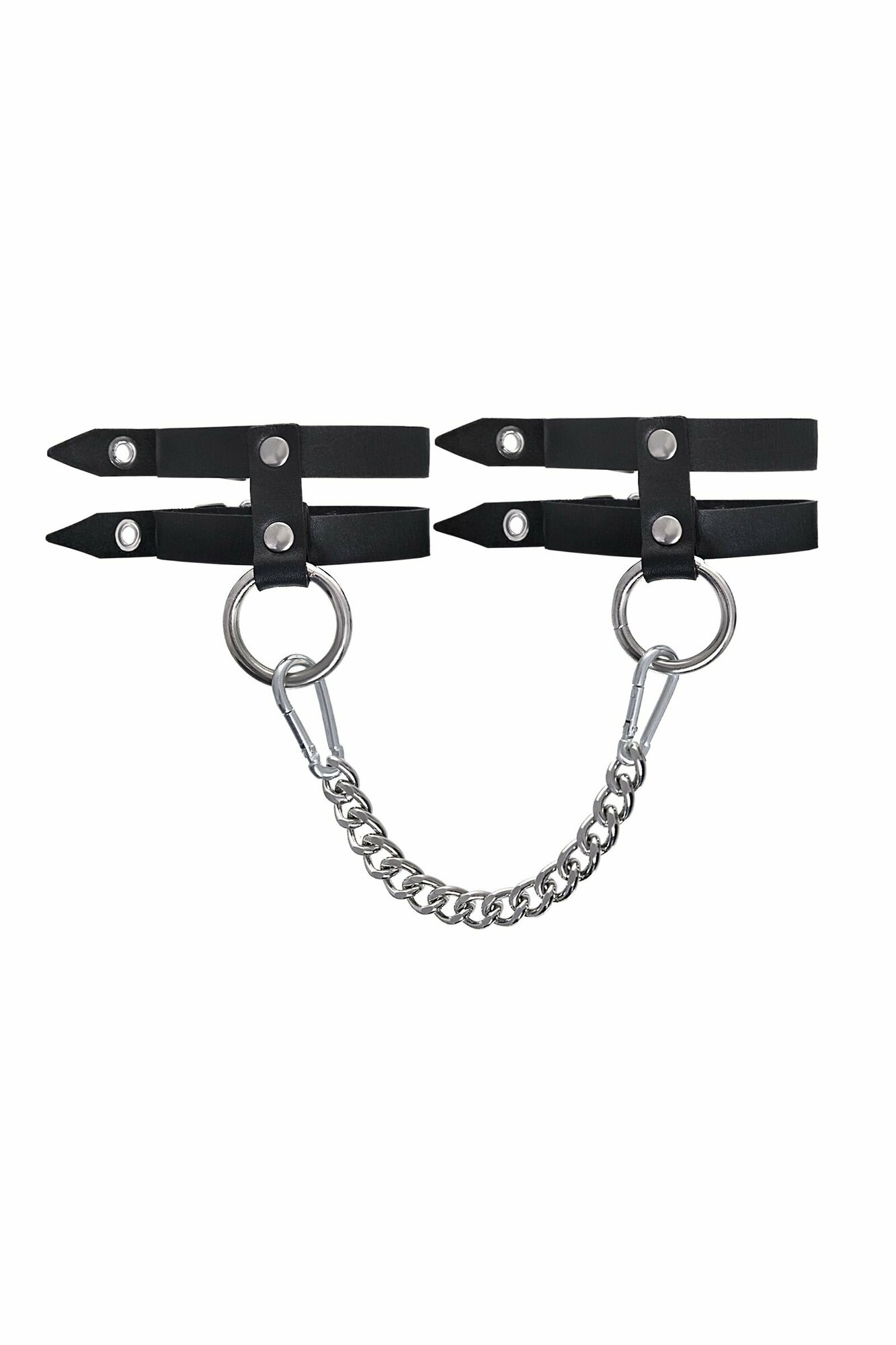 Однослойные кожаные оковы из двух ремешков